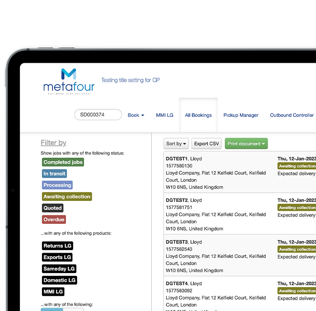 Courier Software | Efficient Logistics For All | Metafour.com